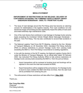 Enforcement of Restriction of the Containers Exceeding the Combined ...